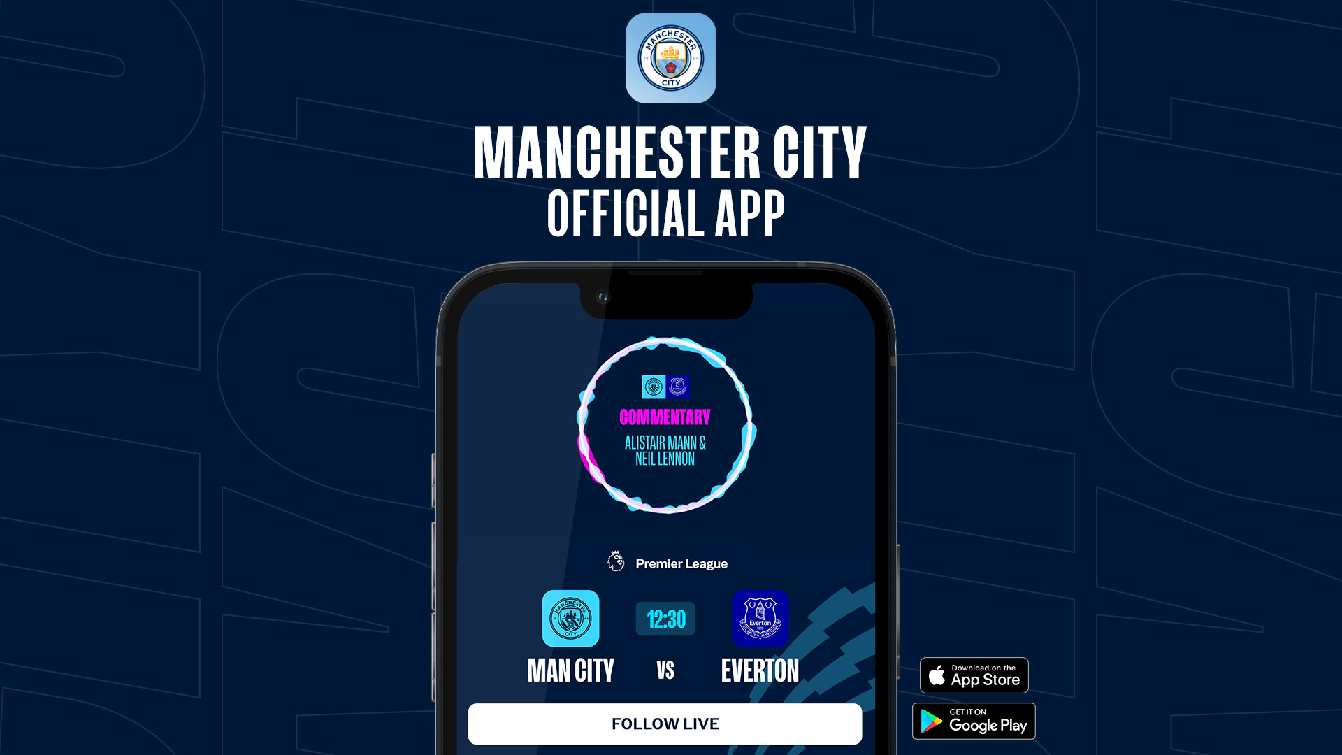 How to follow City v Everton on our official app