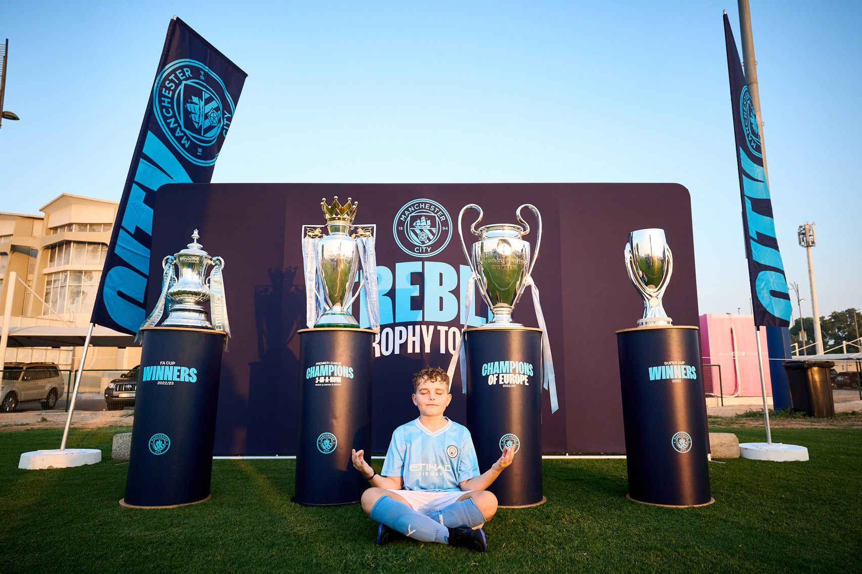 Treble trophies visit City Football Schools in Abu Dhabi and Dubai