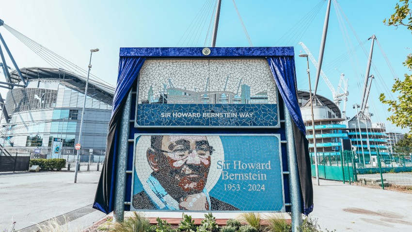 Manchester City unveils mosaic tribute to Sir Howard Bernstein at the ...