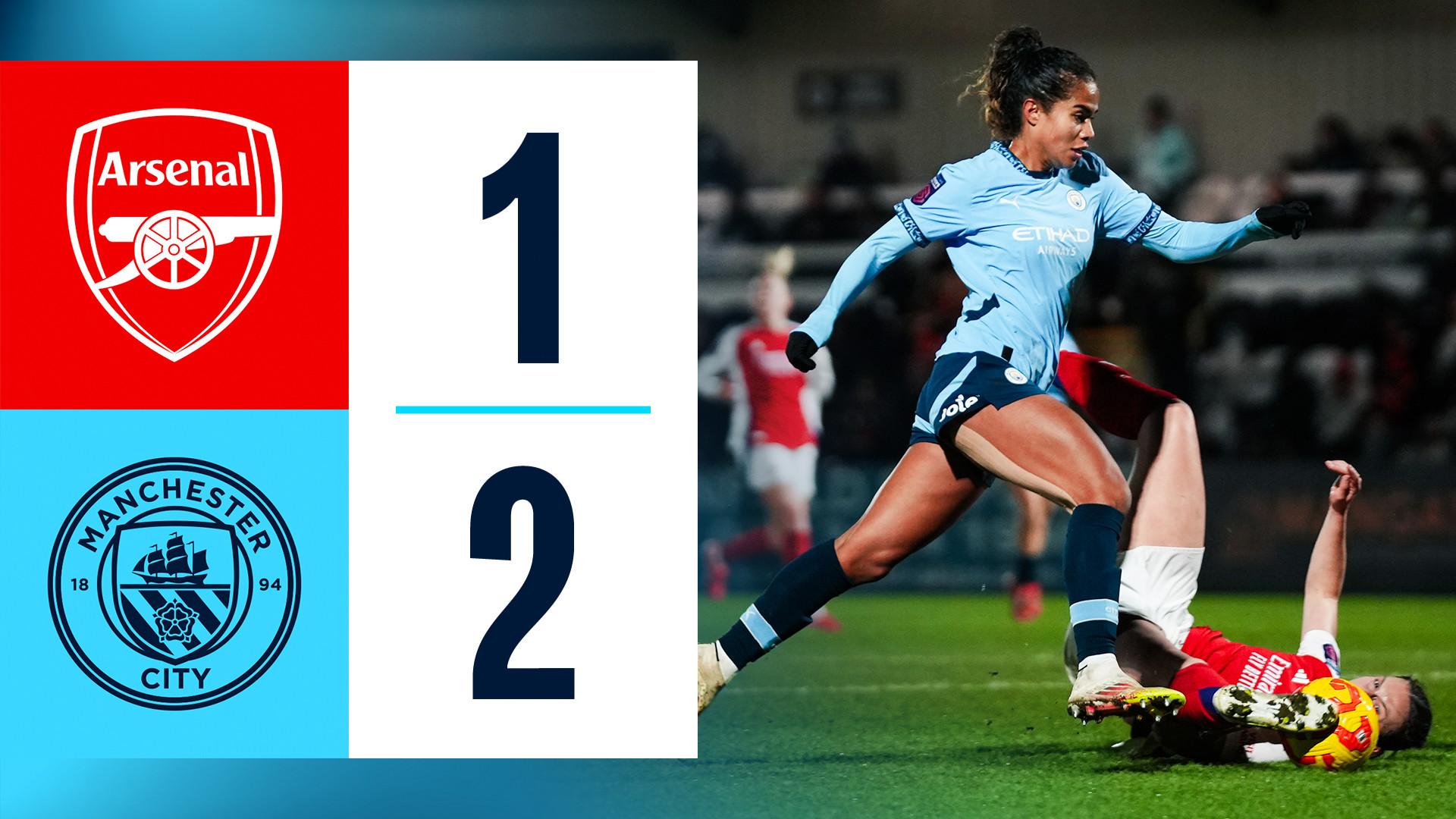 Short highlights: Arsenal 1-2 City