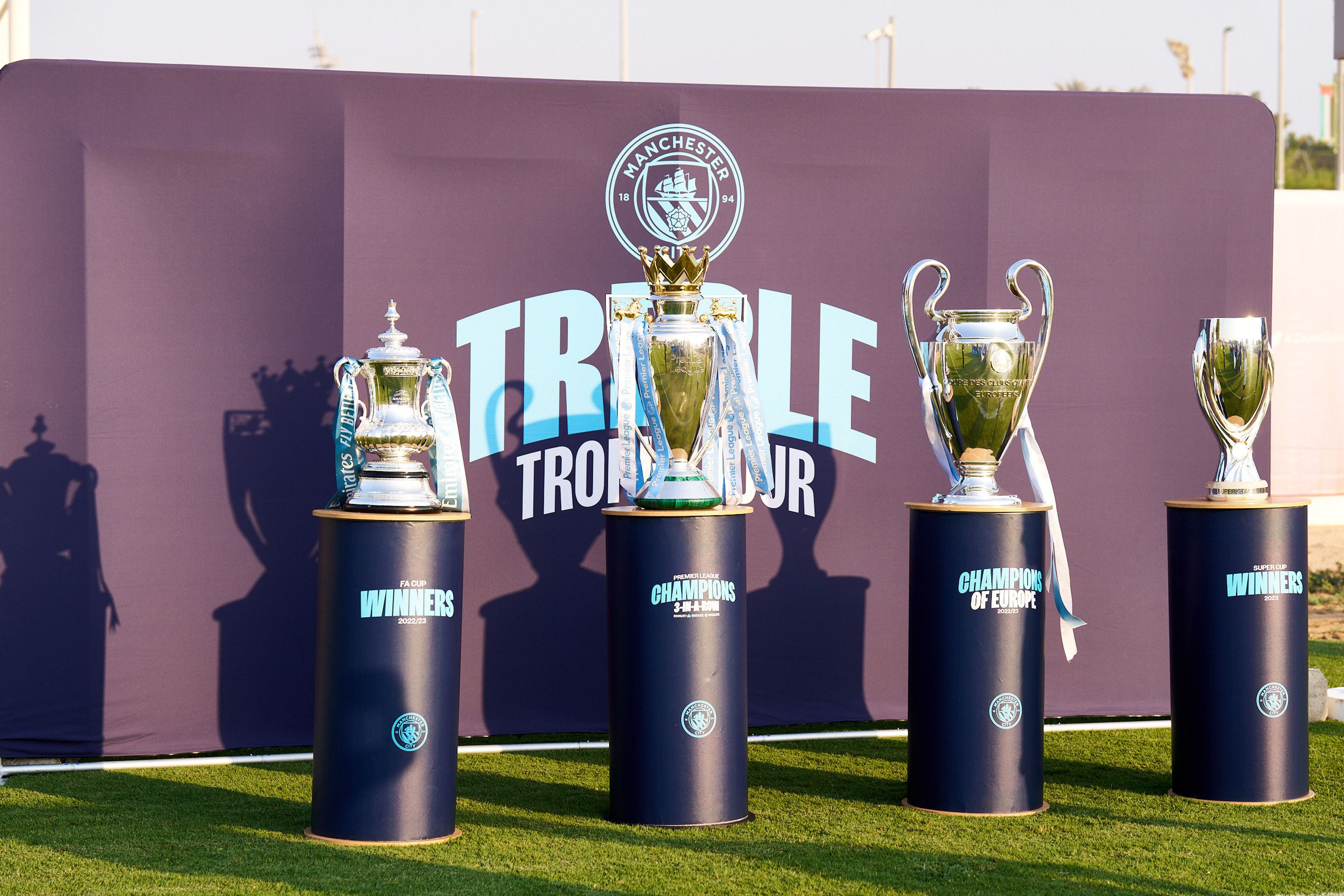 Treble trophies visit City Football Schools in Abu Dhabi and Dubai