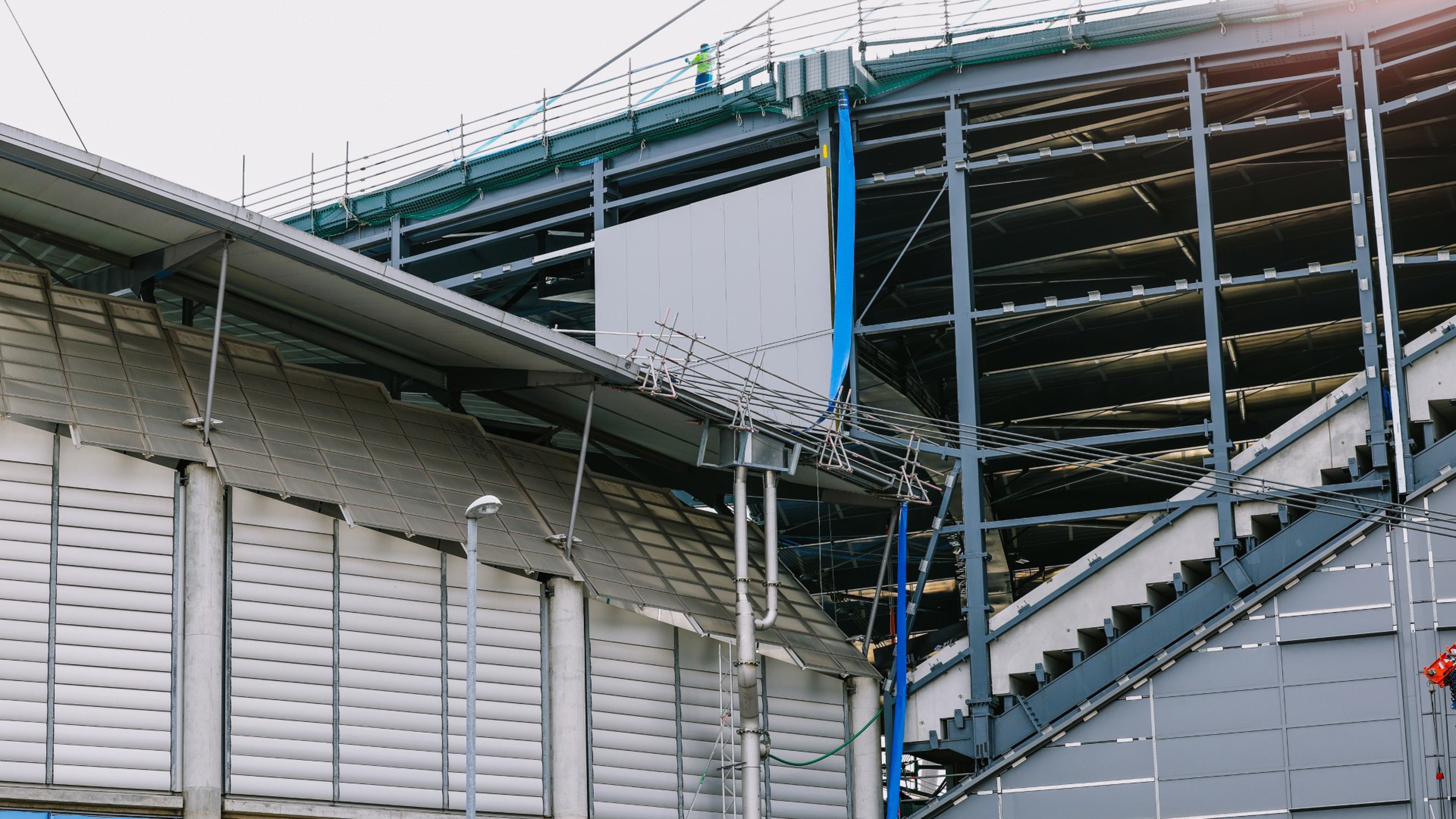 North Stand roof update plus new jumbo screen installed
