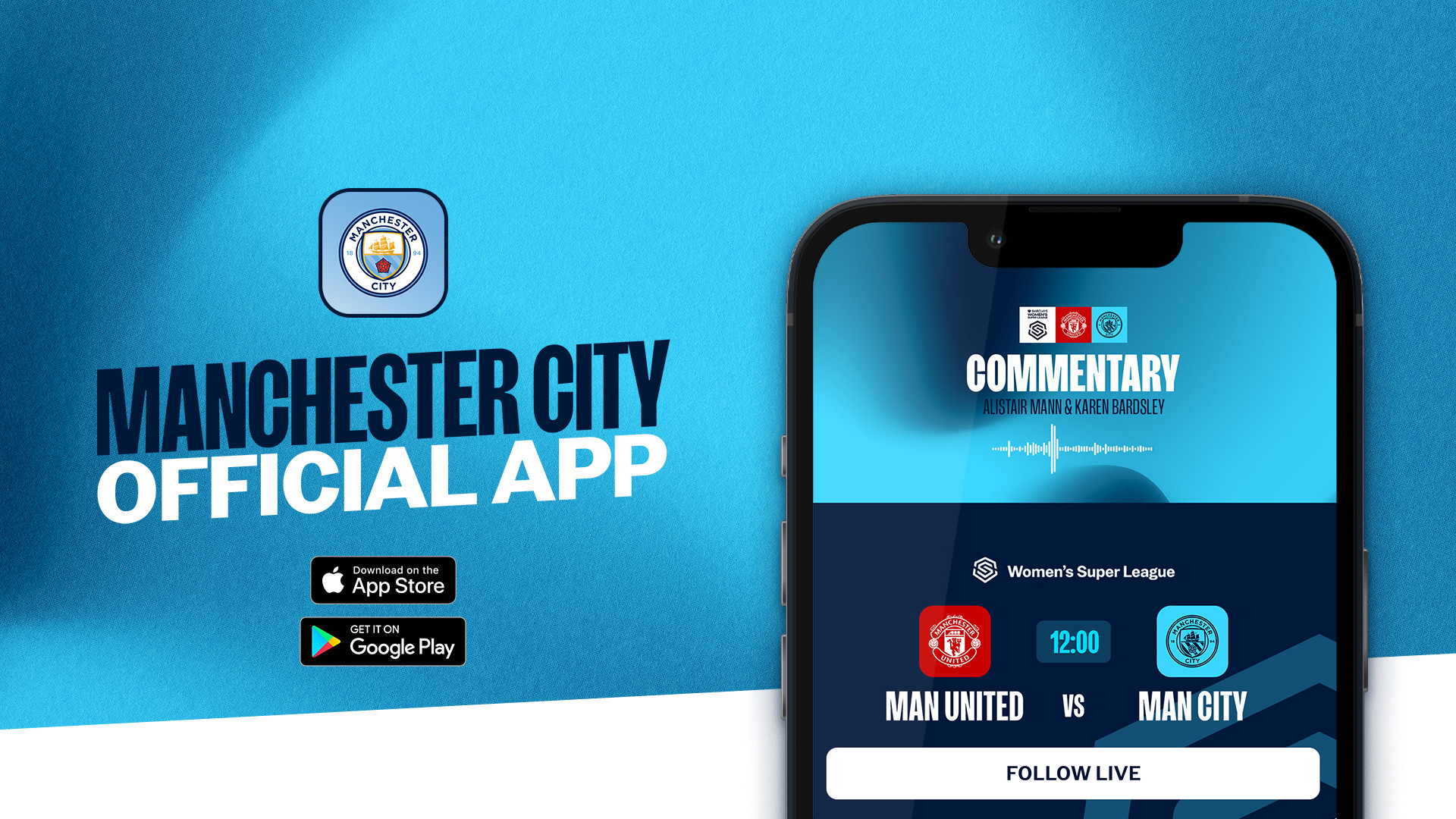 How to follow City's WSL clash with United on our official app