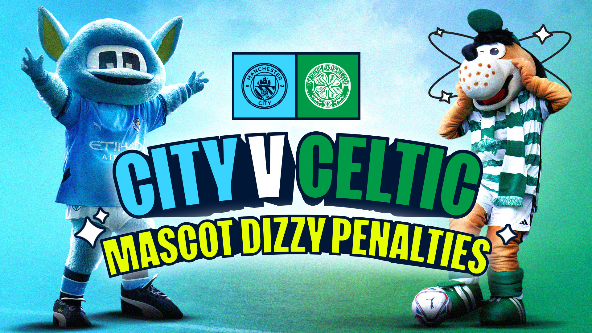 Watch: City and Celtic club mascots go head-to-head in dizzy penalties