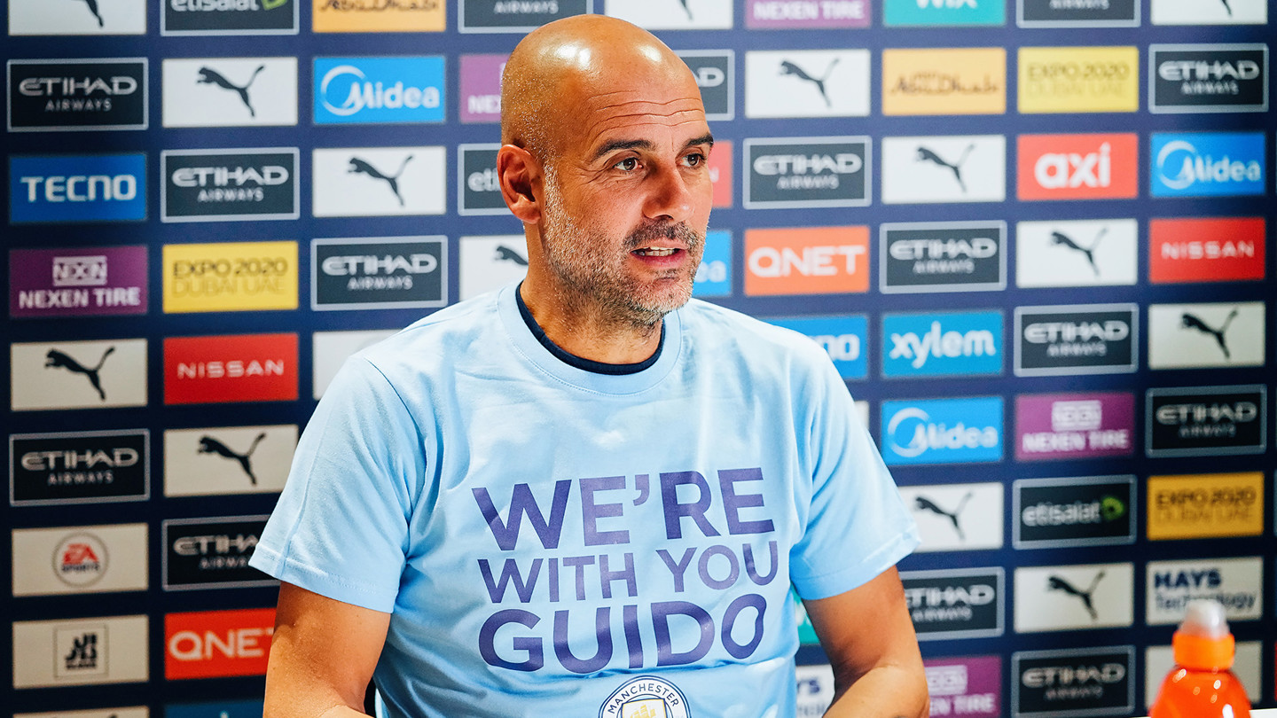 Pep Guardiola sends message of support to City fan attacked in Belgium
