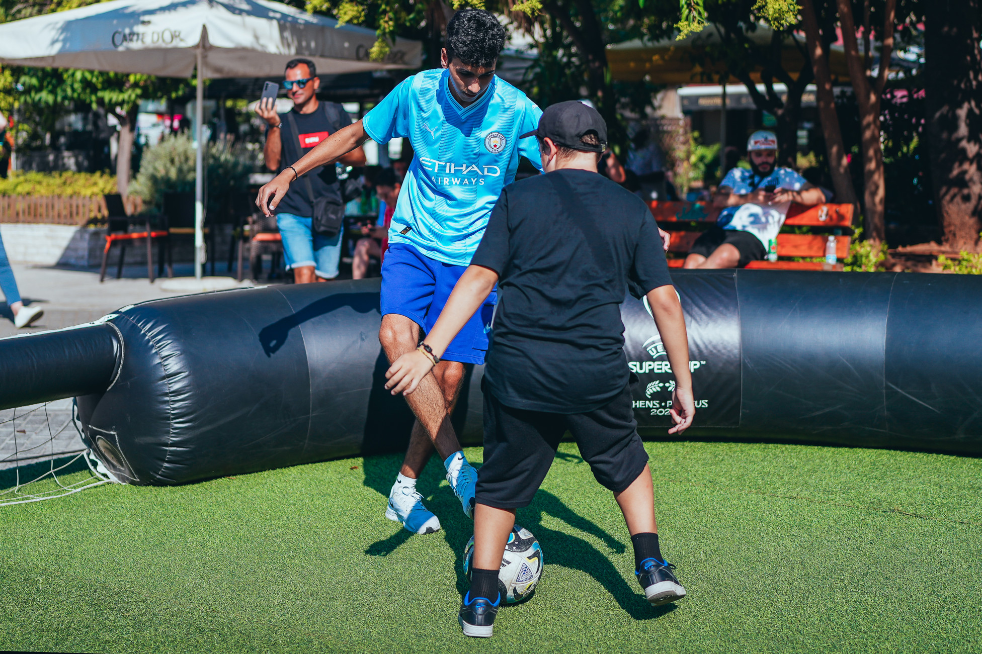 Treble Trophy Tour visits Athens