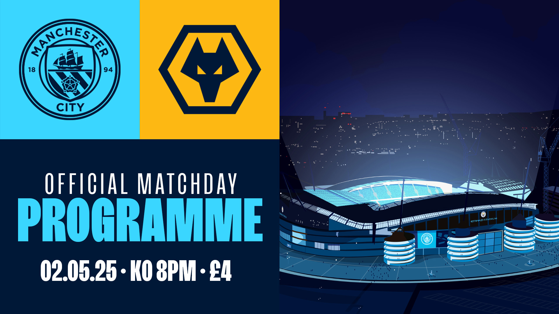 Etihad Stadium cover and Gvardiol interview in Wolves programme