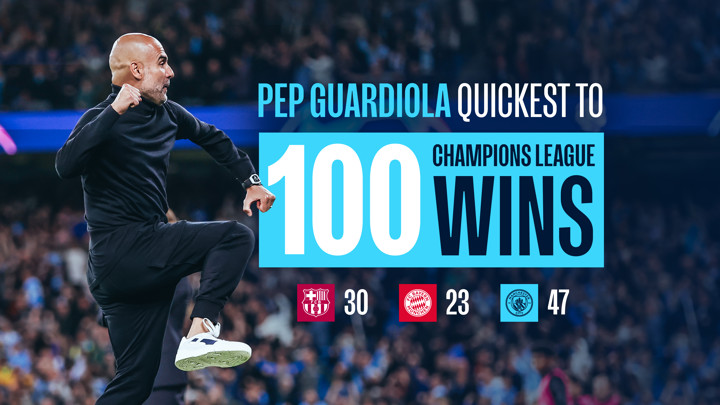 Pep becomes quickest manager to 100 Champions League wins
