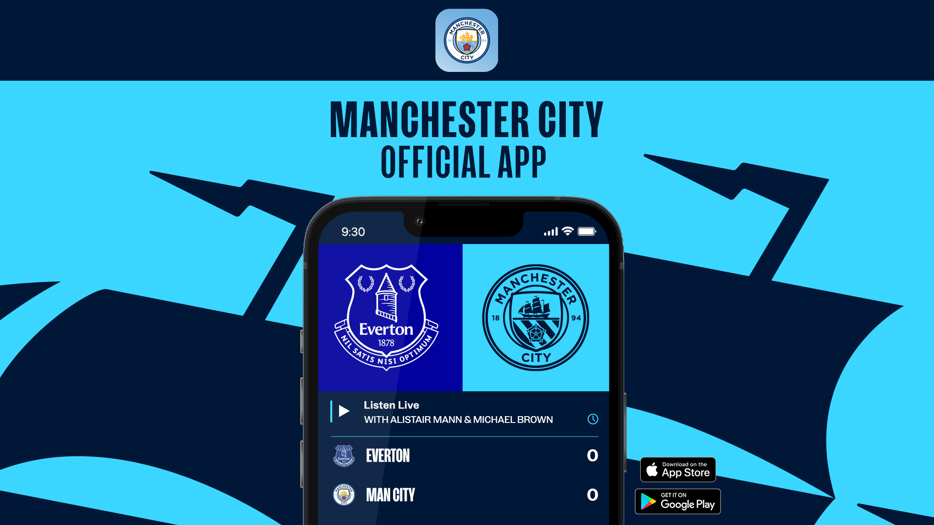 How to follow Everton v City on our official app