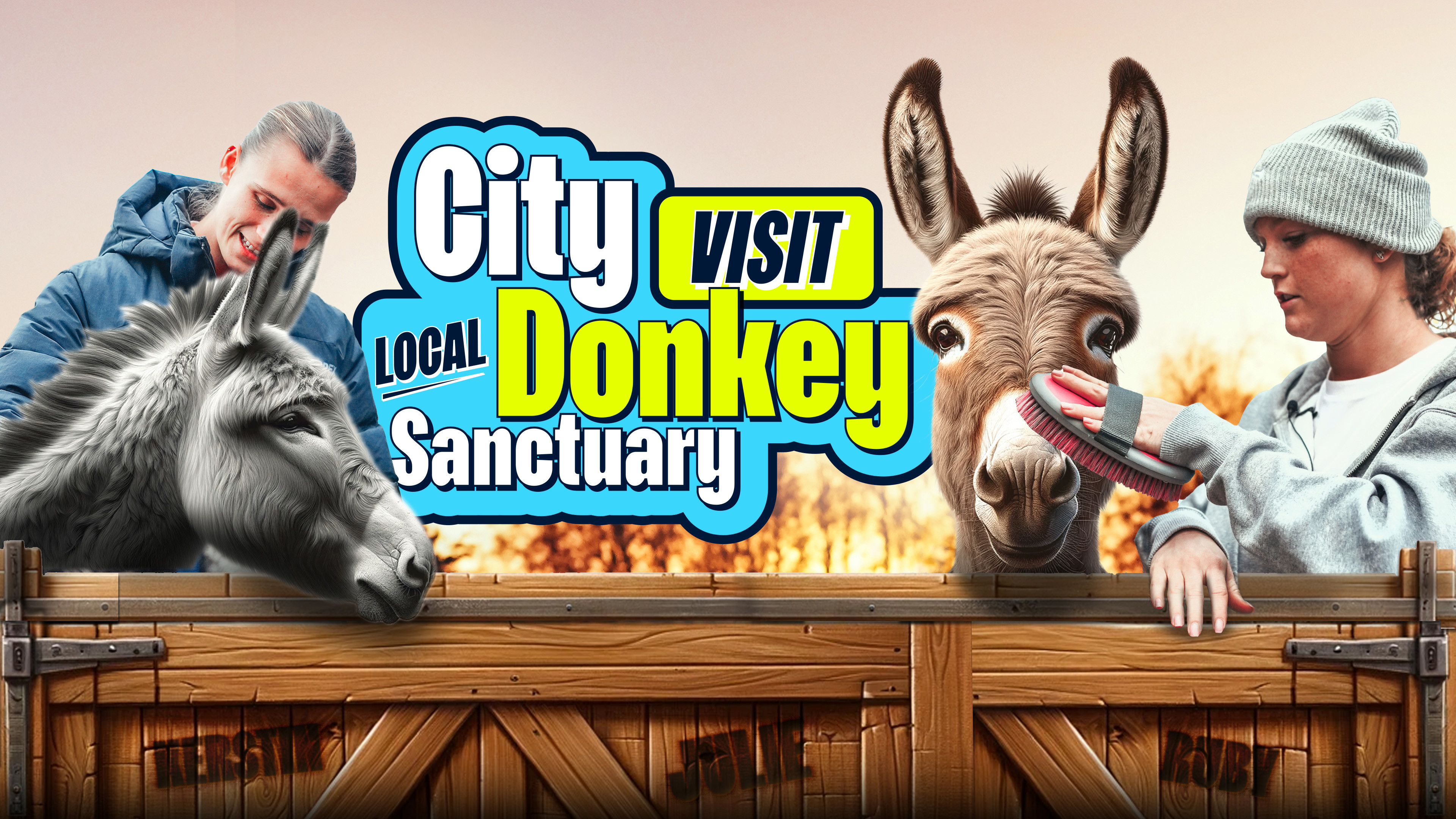 City players visit the Manchester Donkey Sanctuary